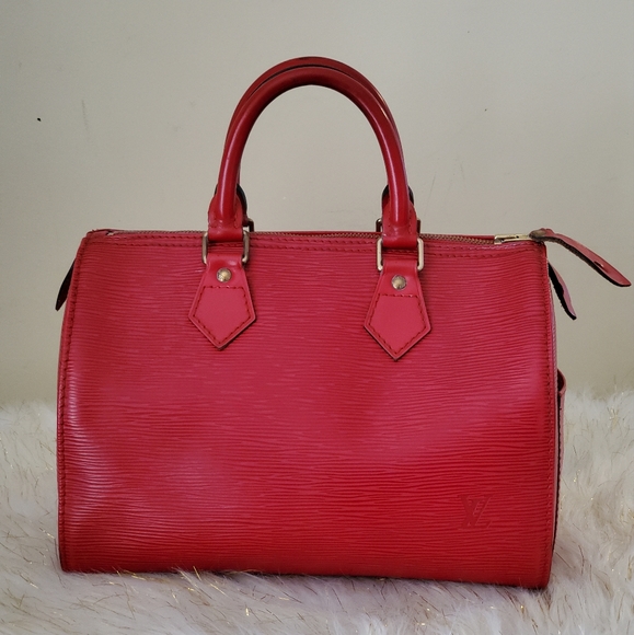 Bags | Louis Vuitton Epi Red Speedy 28 | Poshmark